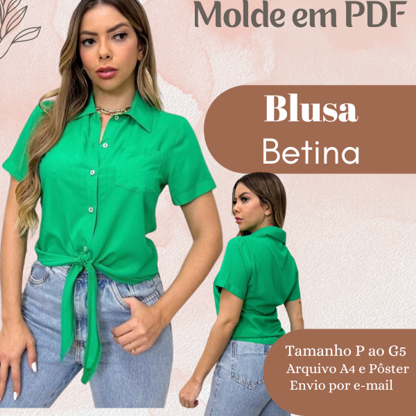 MOLDE EM PDF - BLUSA BETINA - Universo dos moldes | Hotmart