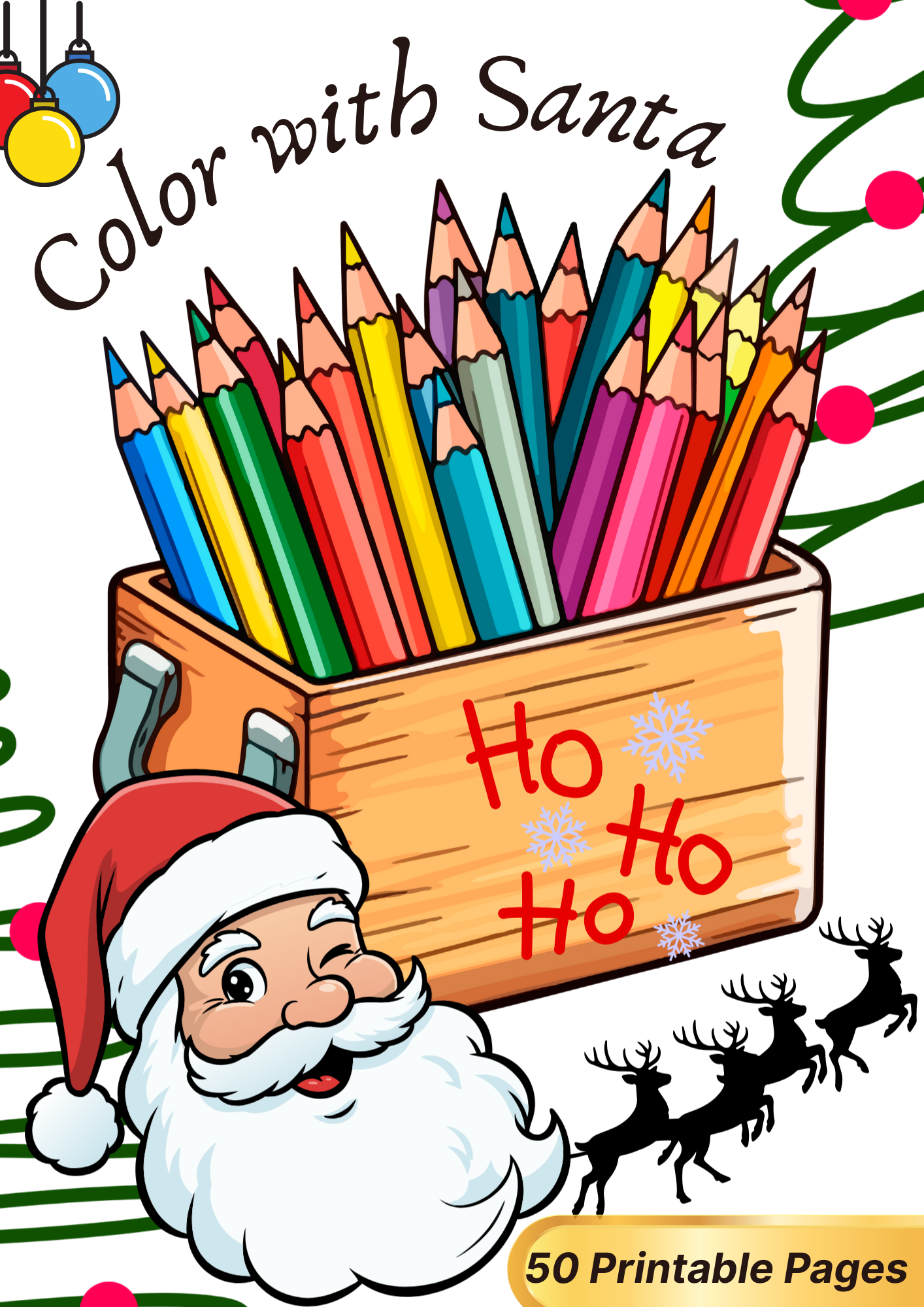 Color with Santa: A Joyful Christmas Coloring Book for Kids | Hotmart