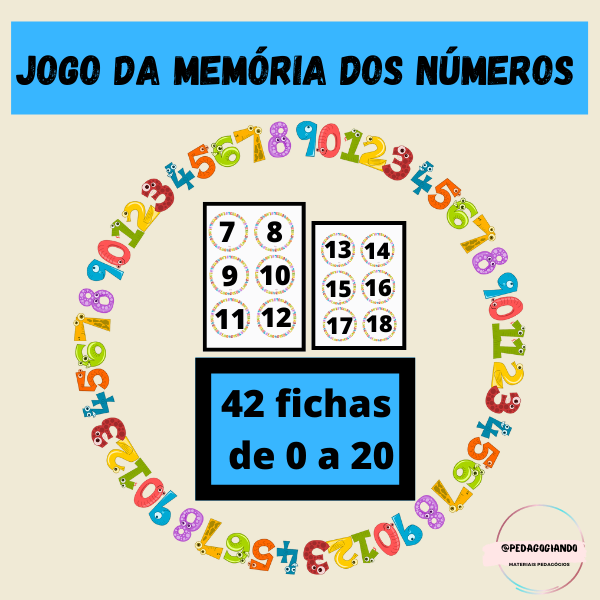 JOGO DA MEMÓRIA DOS NÚMEROS - Lojinha do Professor | Hotmart