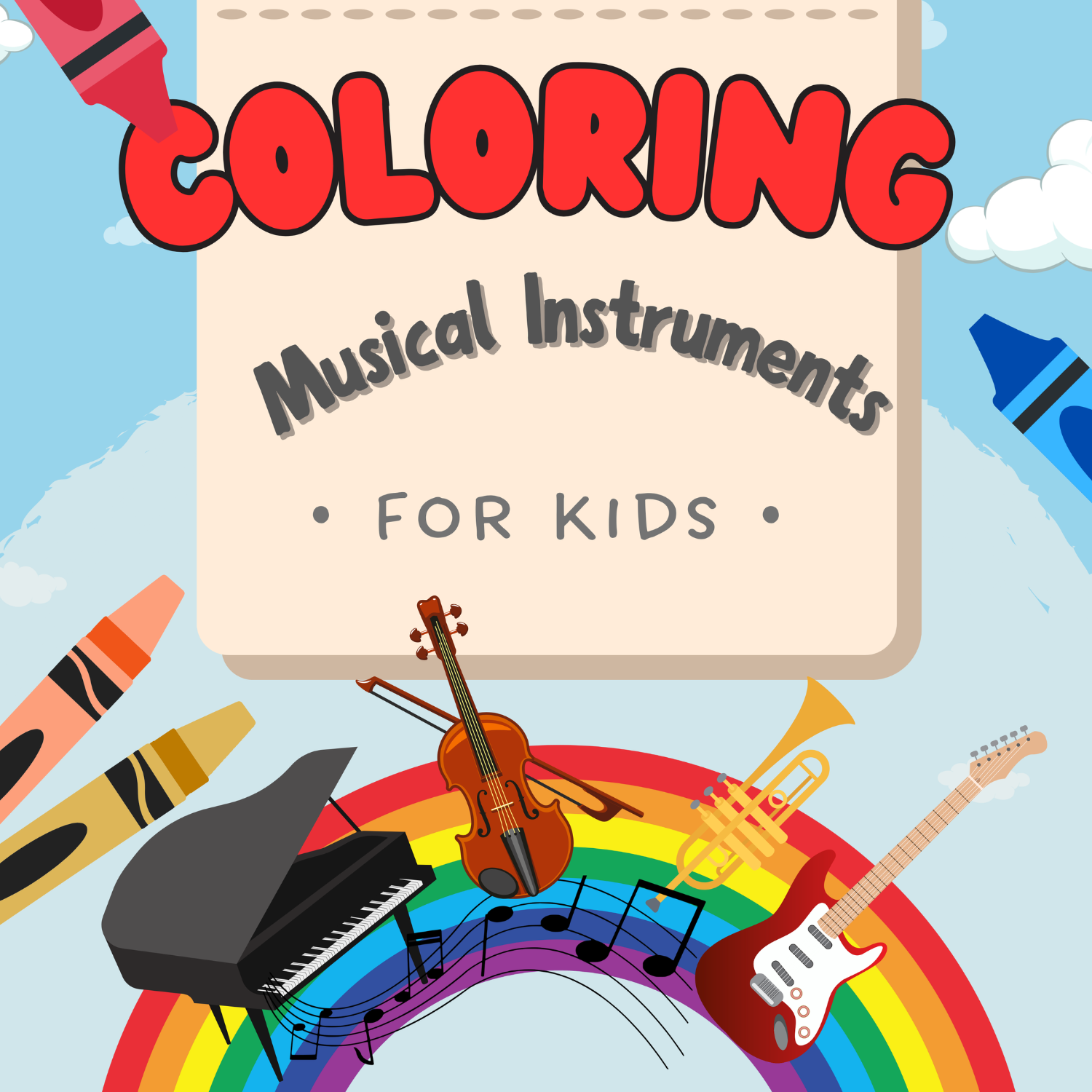 Coloring Musical Instruments for Kids | Hotmart