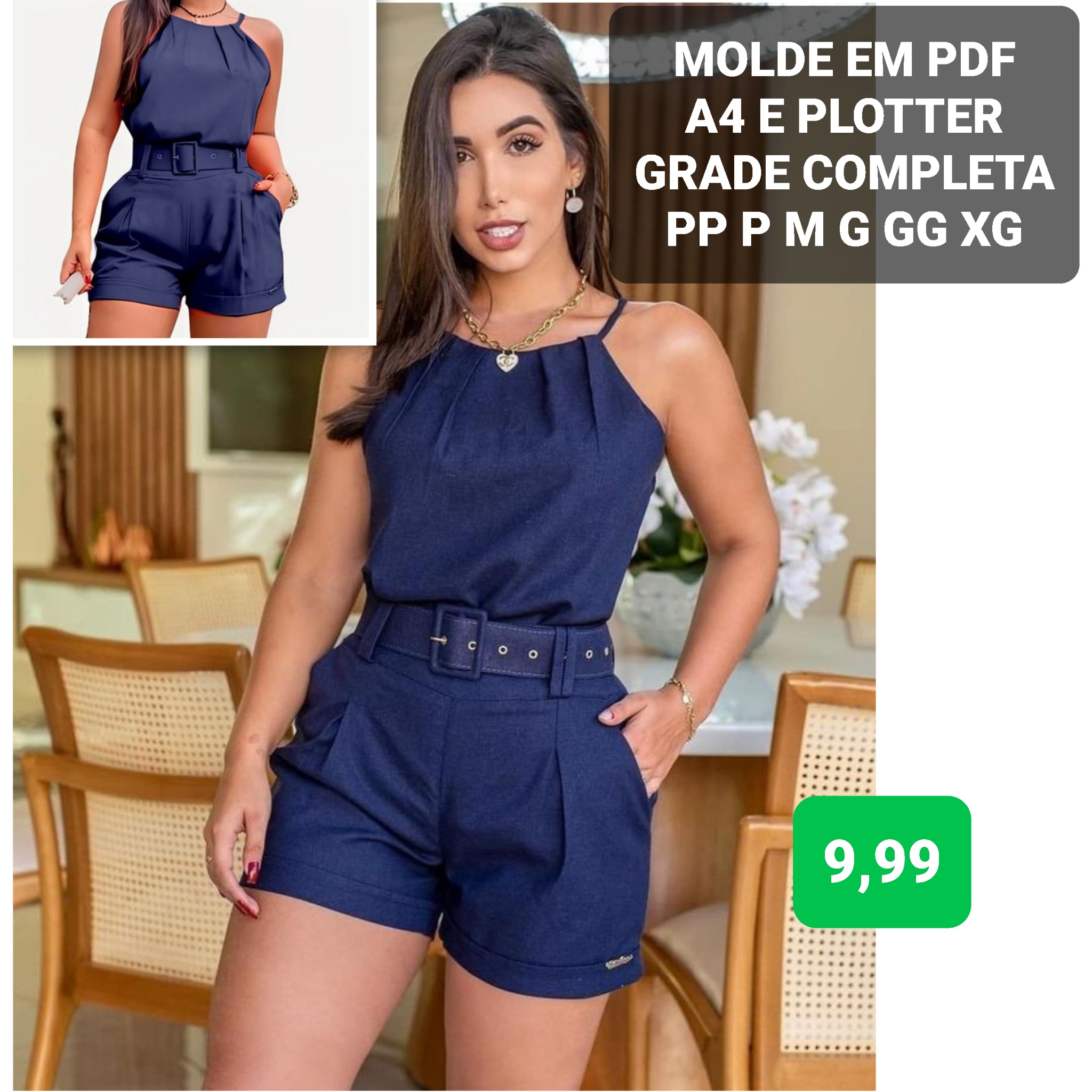 MOLDE EM PDF CONJUNTO COM BLUSA E SHORT EM ALFAIATARIA MODA FEMININ...