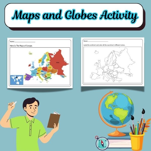engaging worksheets and activities for exploring maps and globes fo...