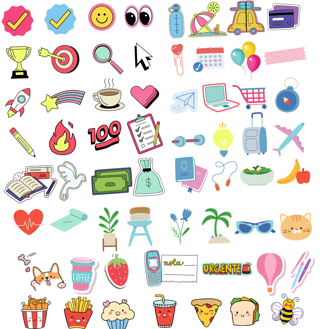 + de 100 Stickers Essenciais para seu Planner - CADERNOS DE ESTUDOS...