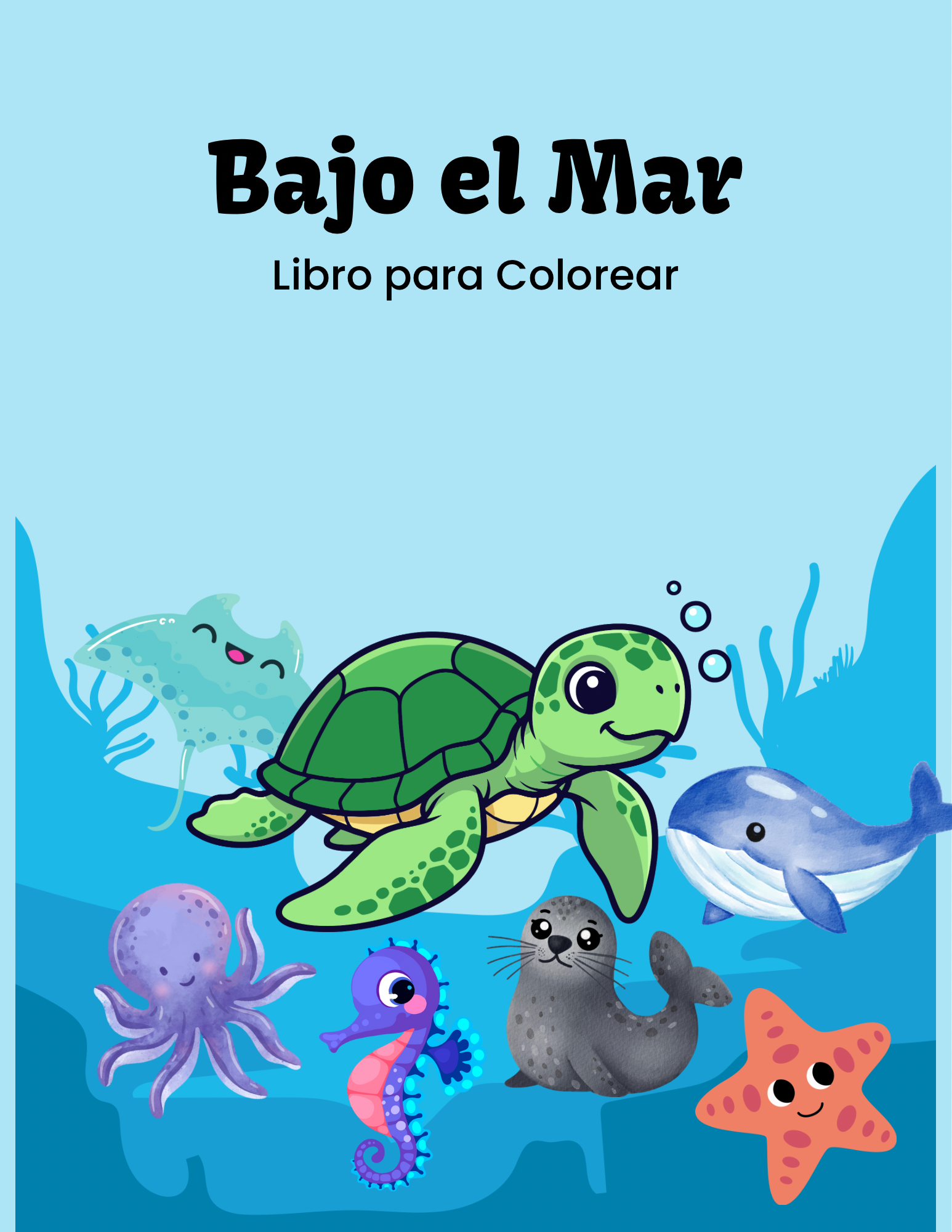 Libro para Colorear Animales Marinos | Hotmart