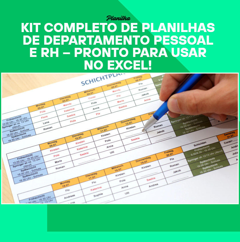 Kit Completo de Planilhas de Departamento Pessoal e RH – Pronto par...