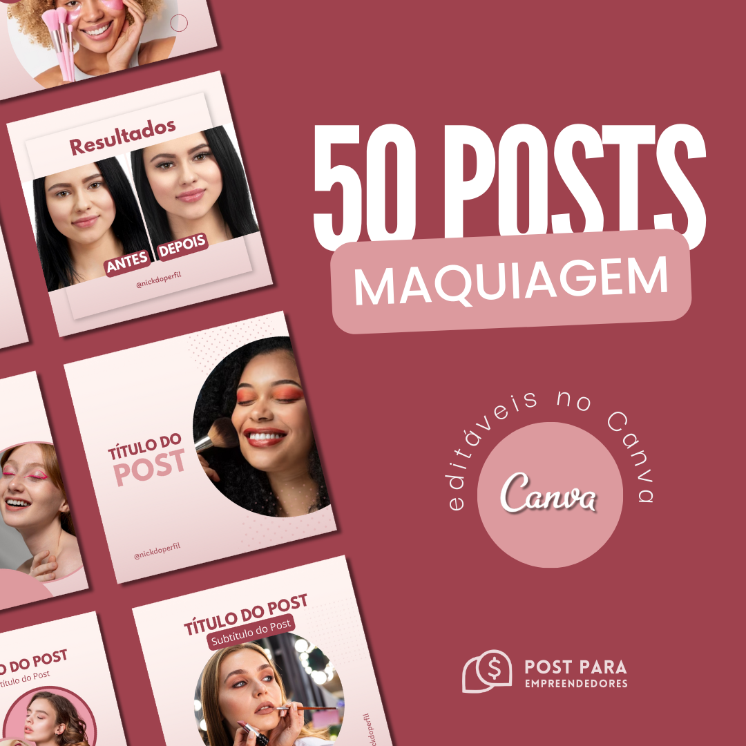 Pack de Postagens | Maquiagem | Post para Empreendedores - Post p...