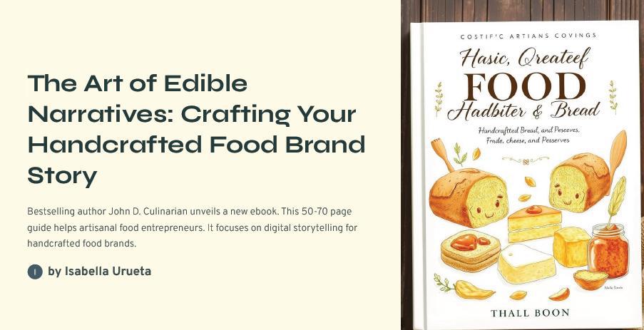 The Art of Edible Narratives: Crafting Your Handcrafted Food Brand Story