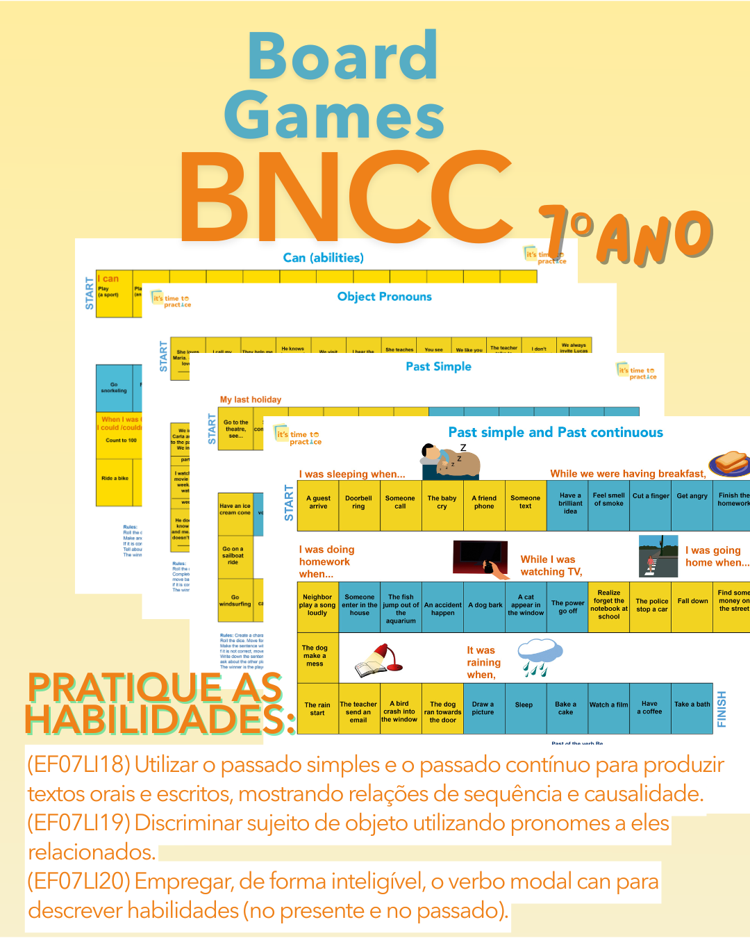Board games Can/could abilities , Past simple and continuous , Obje...