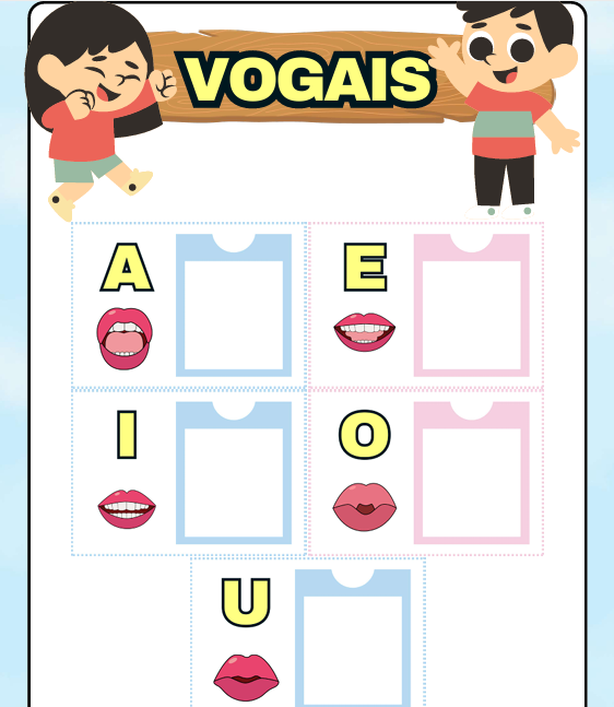 Aventura das Vogais: Conhecendo os Sons das Letras - Banner - Plane...