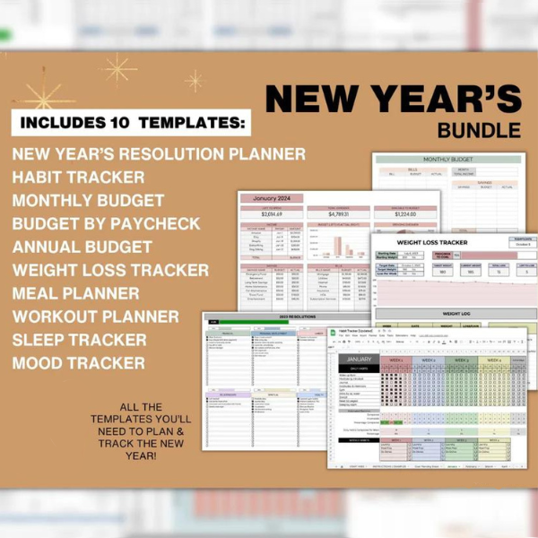 New Year's Bundle | Google Sheets