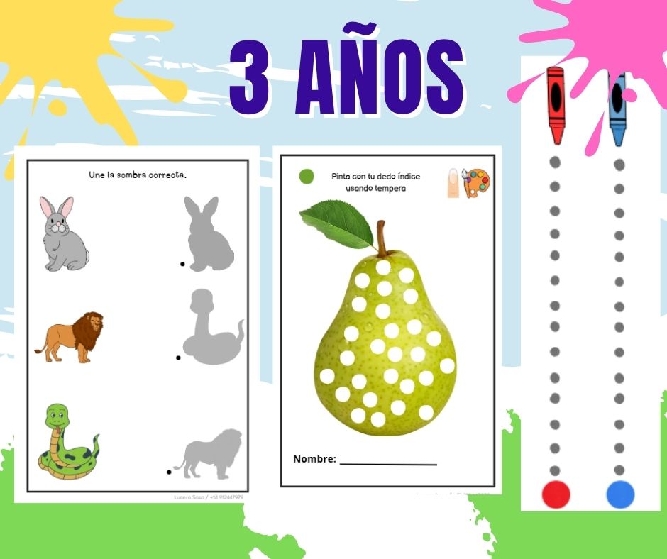 Actividades para niños 3 años - Material educativo - Lucero Sosa