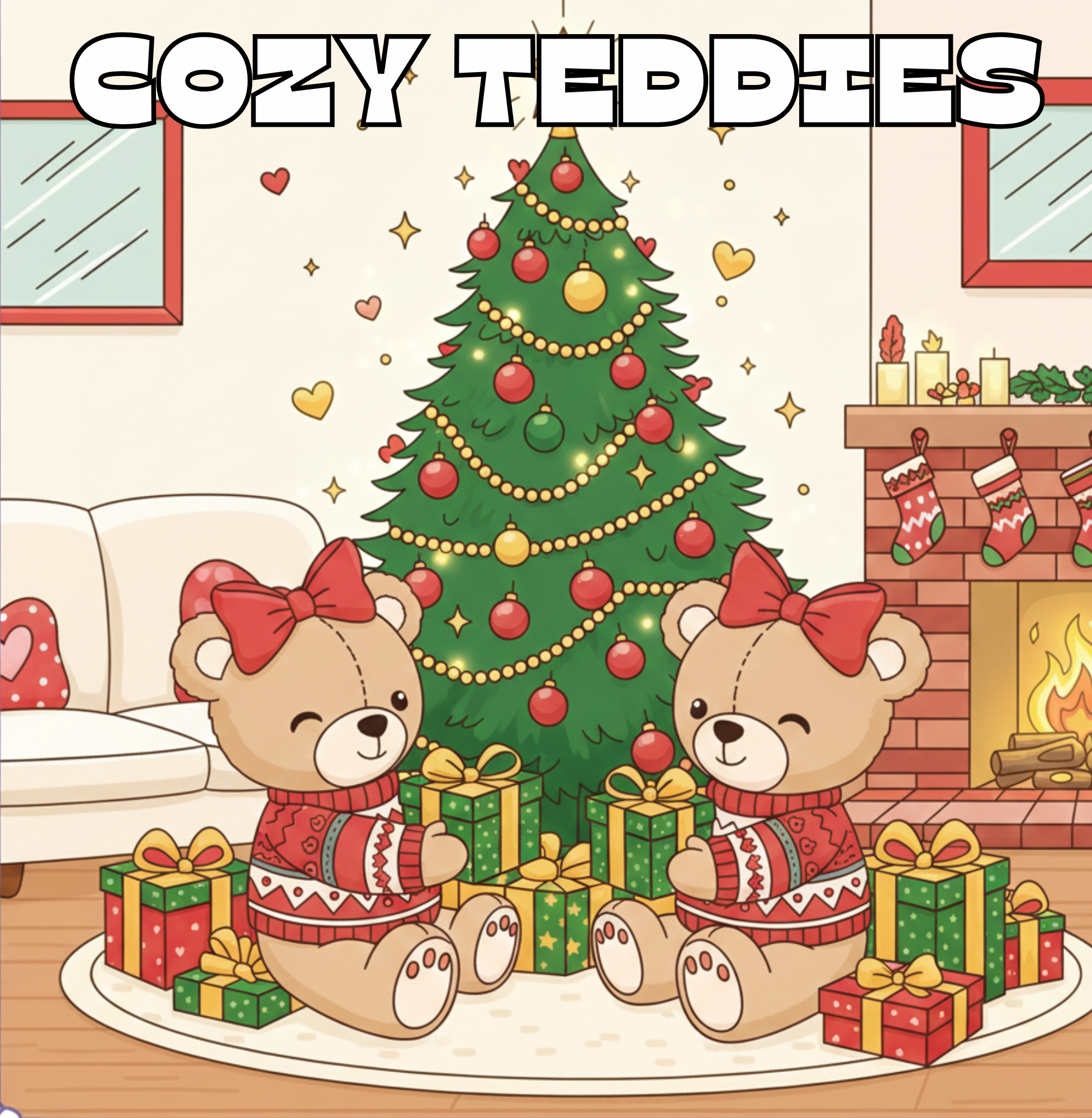 Cozy Teddies Christmas Coloring Book - Ana Luiza Barbosa | Hotmart