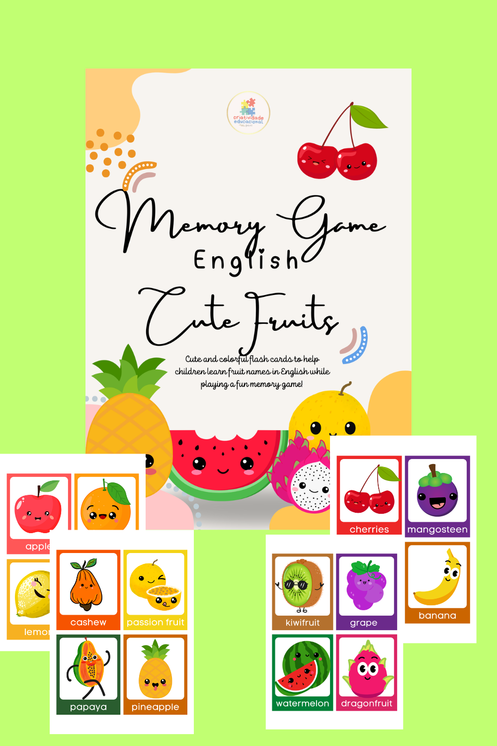Memory Game Cute Fruits - Wanderson Borges de Sousa | Hotmart