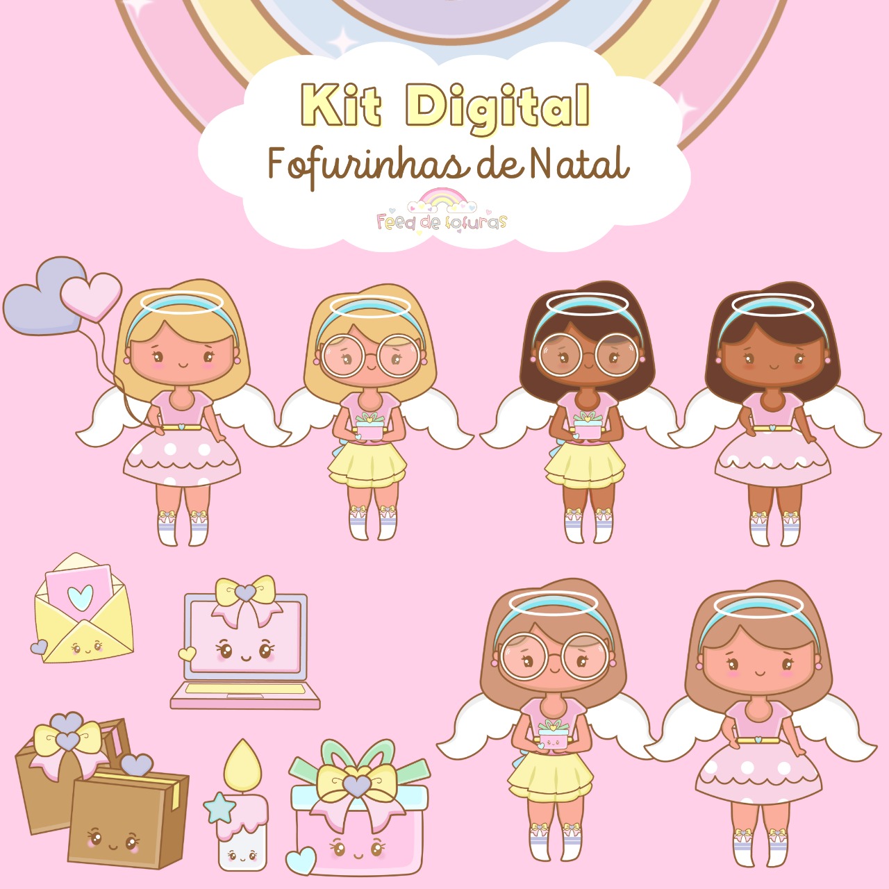 Kit Digital Fofurinhas de Natal - DS DIGITAL EMPREENDIMENTOS | Hot...