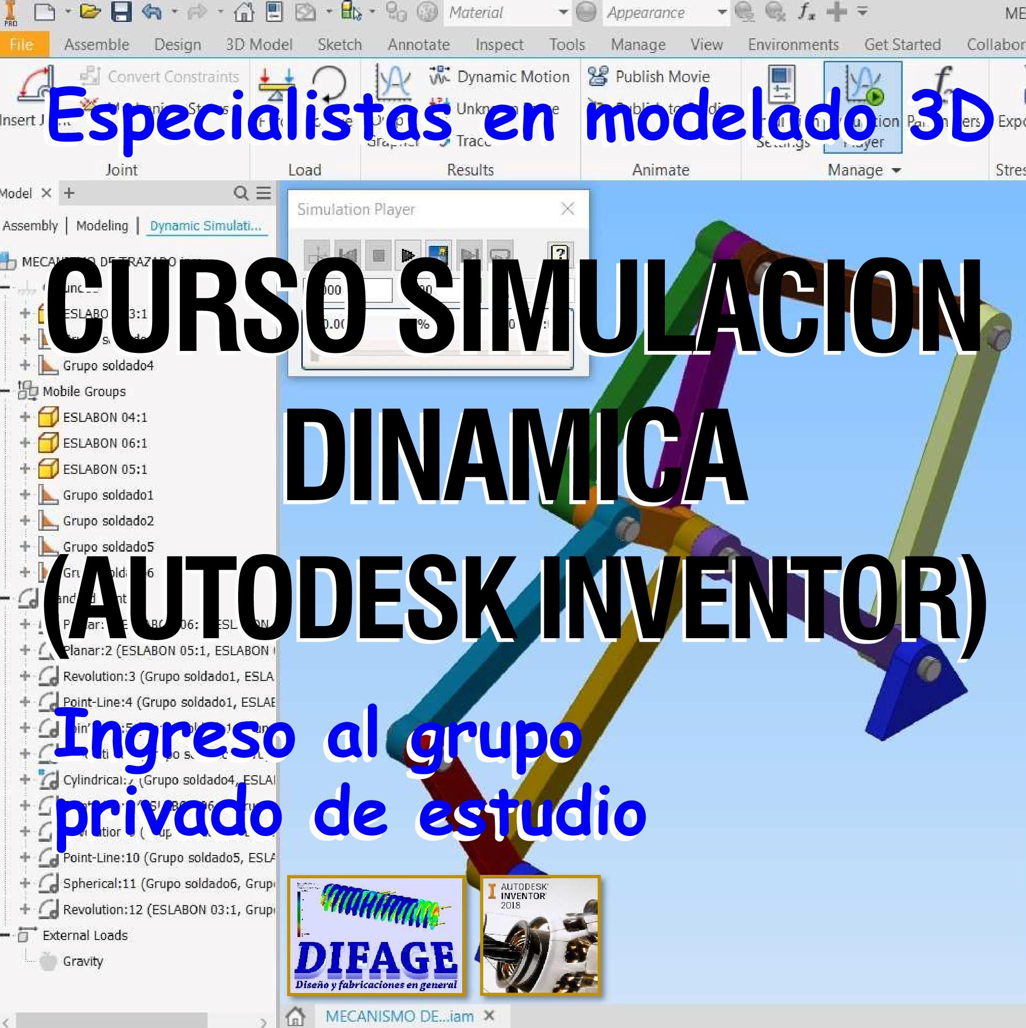 CURSO DE SIMULACION DINAMICA (AUTODESK INVENTOR 2020)