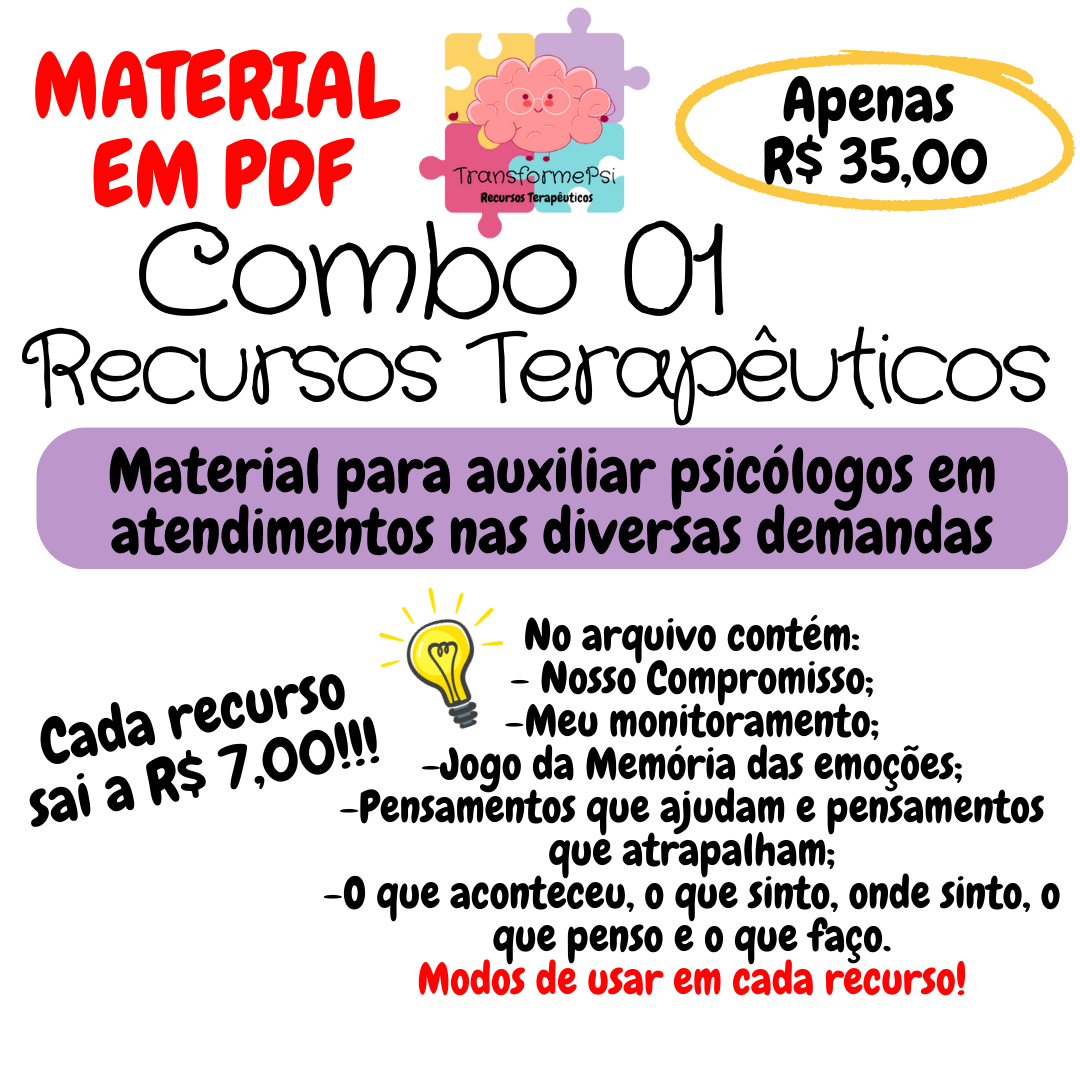 Combo 01 - Recursos Terapêuticos - TransformePsi | Hotmart