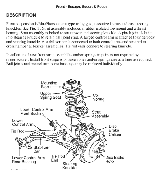 FORD ESCAPE FRONT SUSPENSION 2001 - Emanuel Everardo Cárcamo Cruz