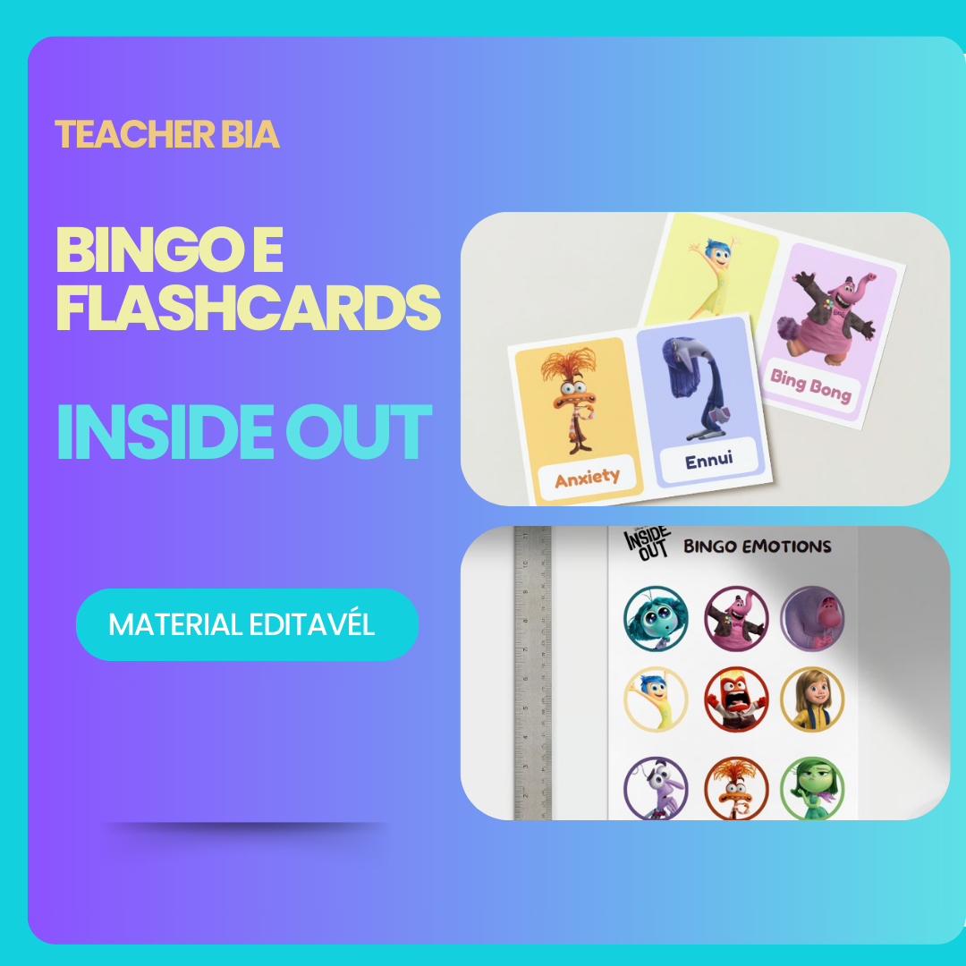 Bingo e Flashcards de "Divertidamente" - Diversão e Aprendizado par...