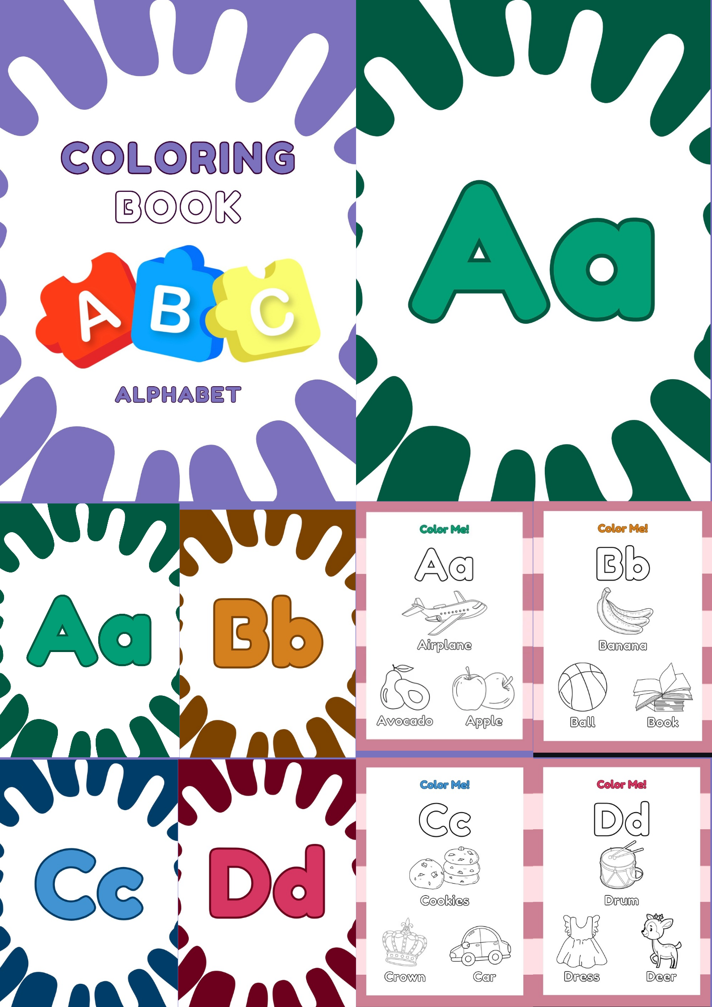 ABC Coloring Book: Learn the Alphabet with Fun Words & Pictures!