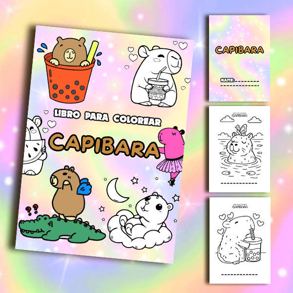 Libro para Colorear de Capibaras - Anais Valera Andrade | Hotmart