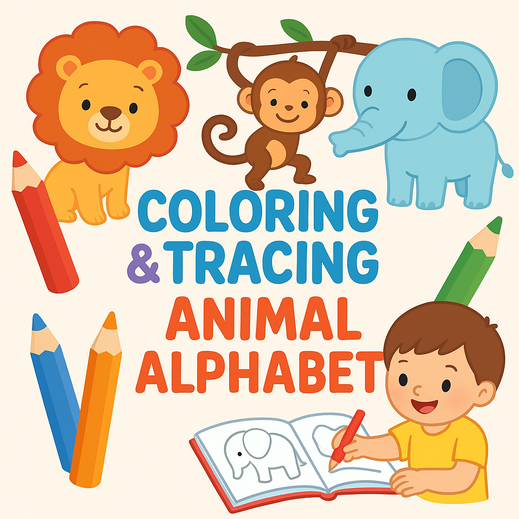 Animal Alphabet Coloring & Tracing Book: Fun Learning for Preschoolers