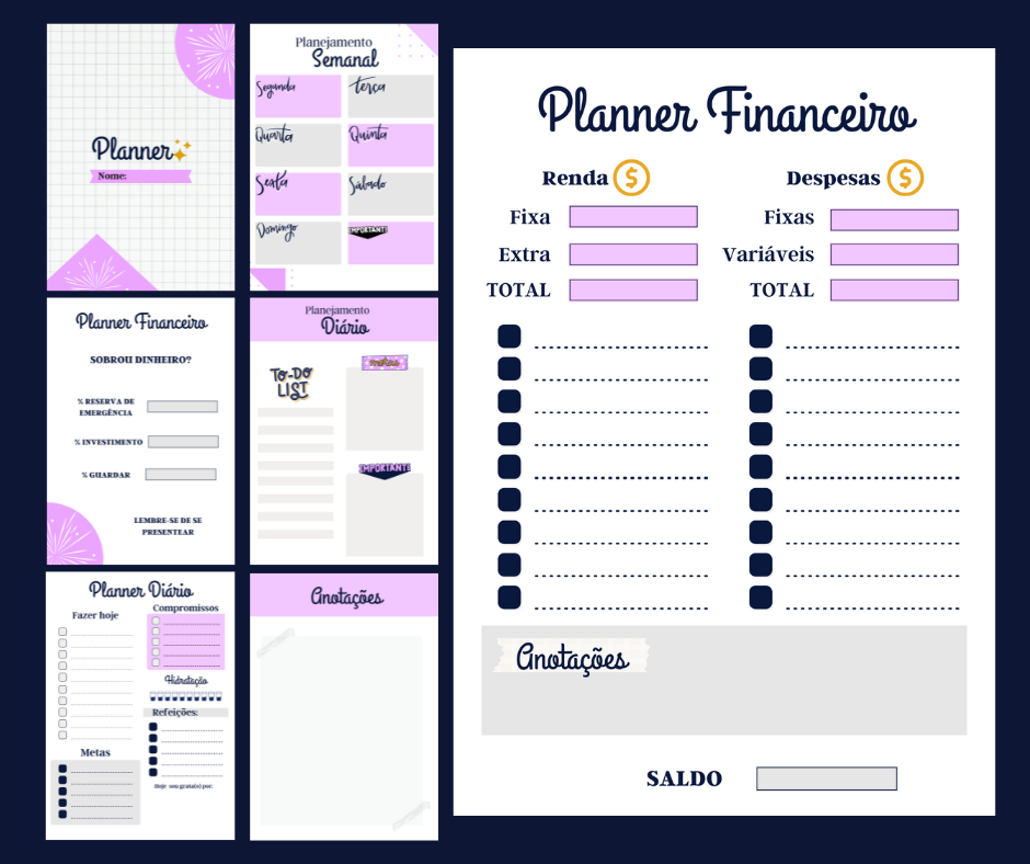 PLANNER FINANCEIRO - PARA INICIANTES - LUA CRIATIVA | Hotmart