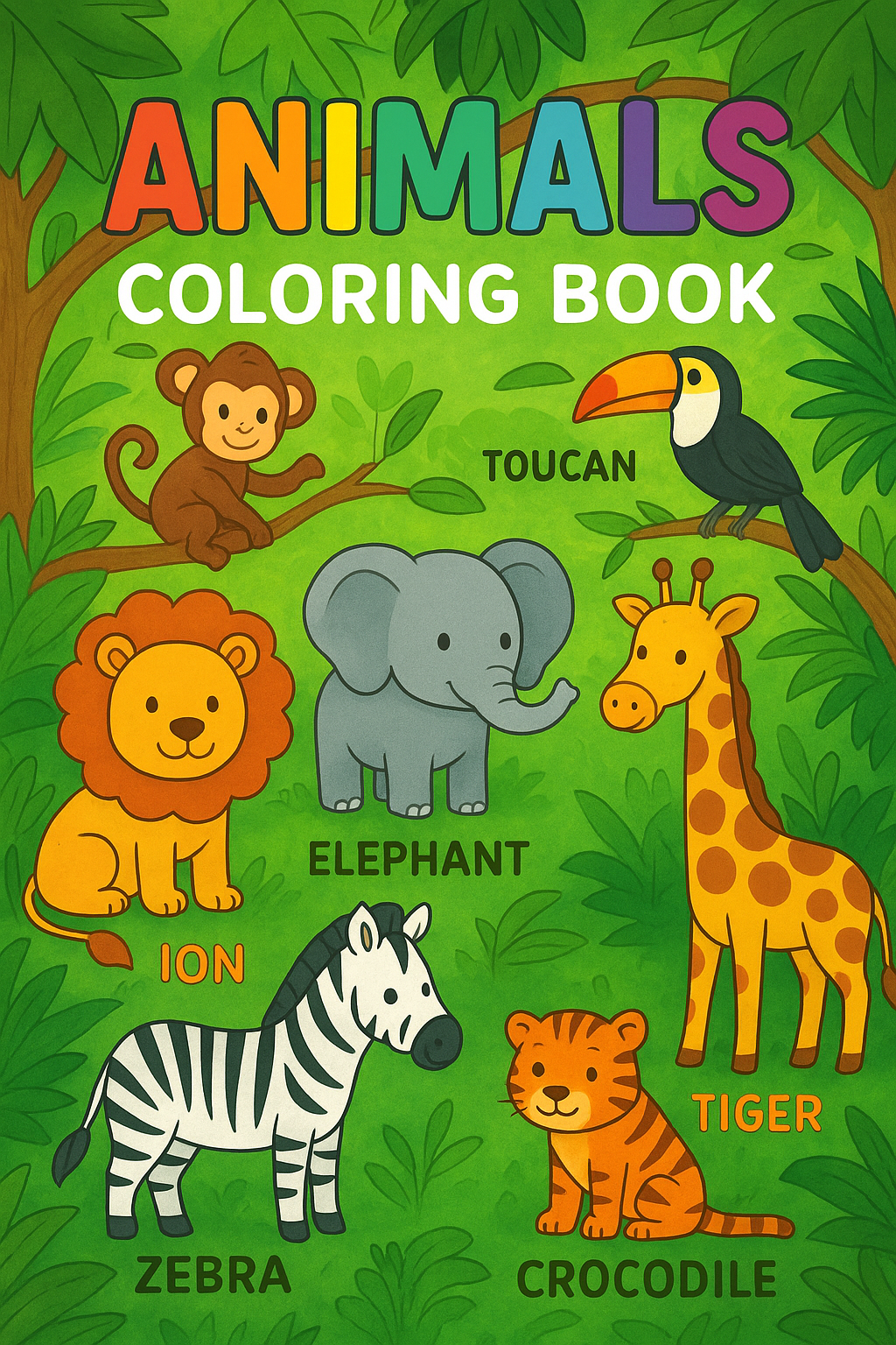ABC Jungle Adventure: Animal Coloring & Tracing Book for Kids A...