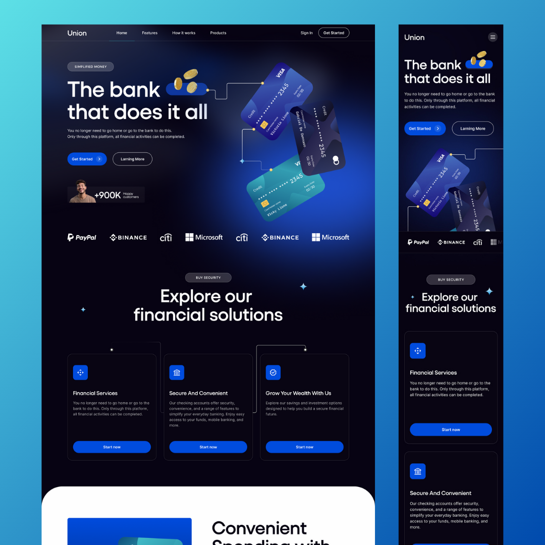 Bank Union - 100% Editable Responsive Template