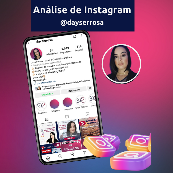 ANÁLISE DE PERFIL DO INSTAGRAM - Dayse Rosa | Hotmart