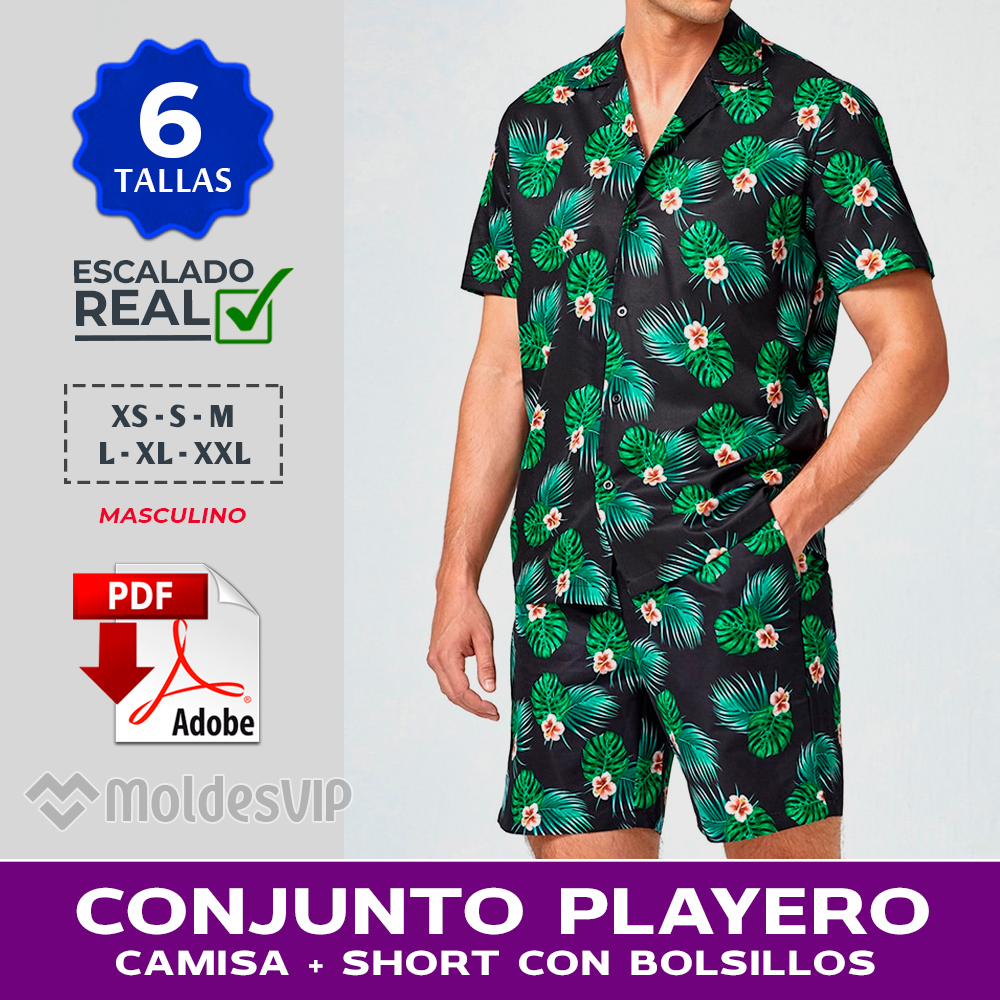 MOLDERÍA PATRON CONJUNTO PLAYERO CAMISA + SHORT MASCULINO - Marlon ...