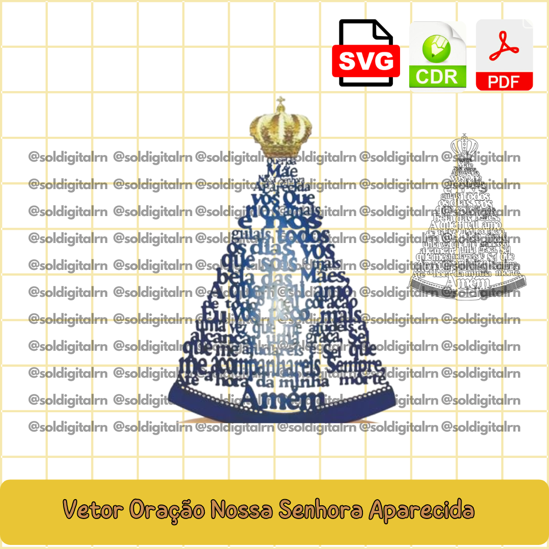 Vetor Oração Nossa Senhora Aparecida (PDF, SVG e Corel Draw) - Sol ...