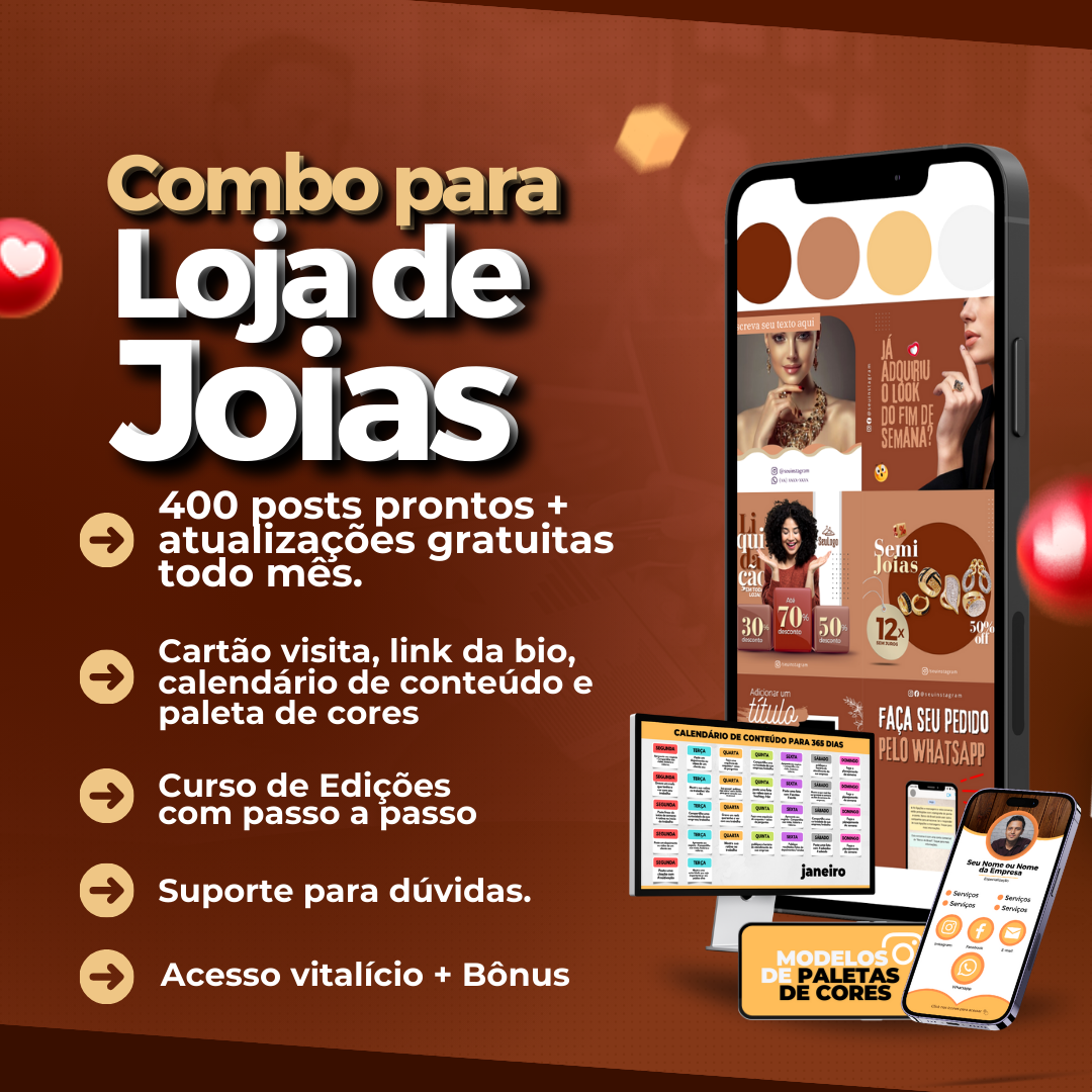 Combo para Loja de Joias/Semijoias