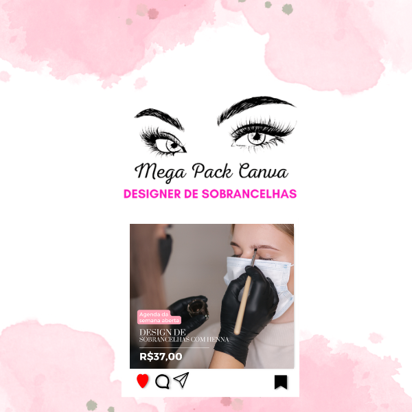 Mega Pack Canva Sobrancelhas - Tamara Honorato | Hotmart