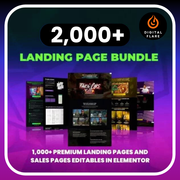 2000+ Elementor Ready-Made Landing Pages - Digital Flare | Hotmart