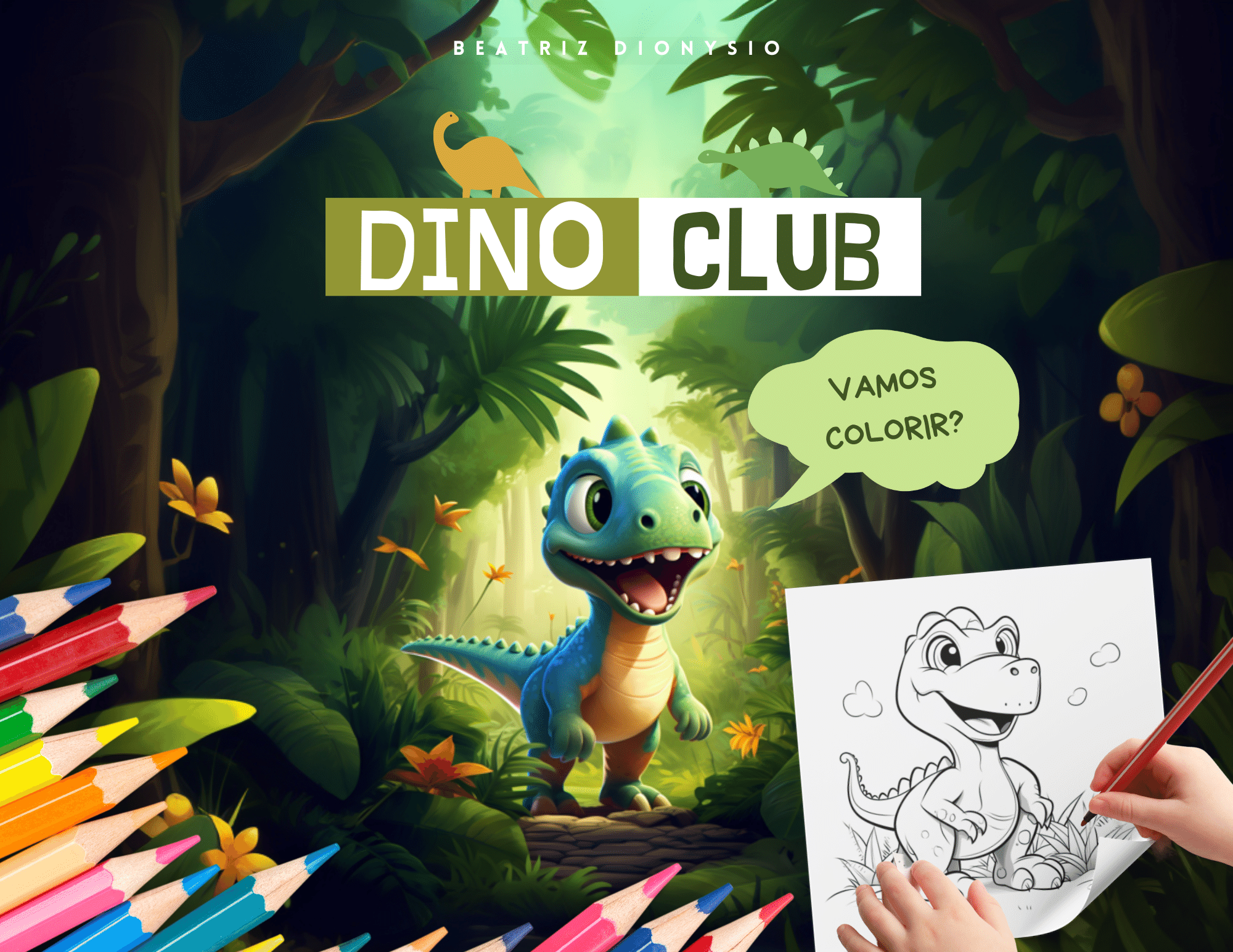 Dino Club - Vamos colorir?