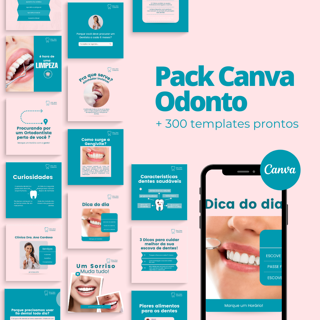 Pack Canva Odonto - Canva para empreendedoras | Hotmart