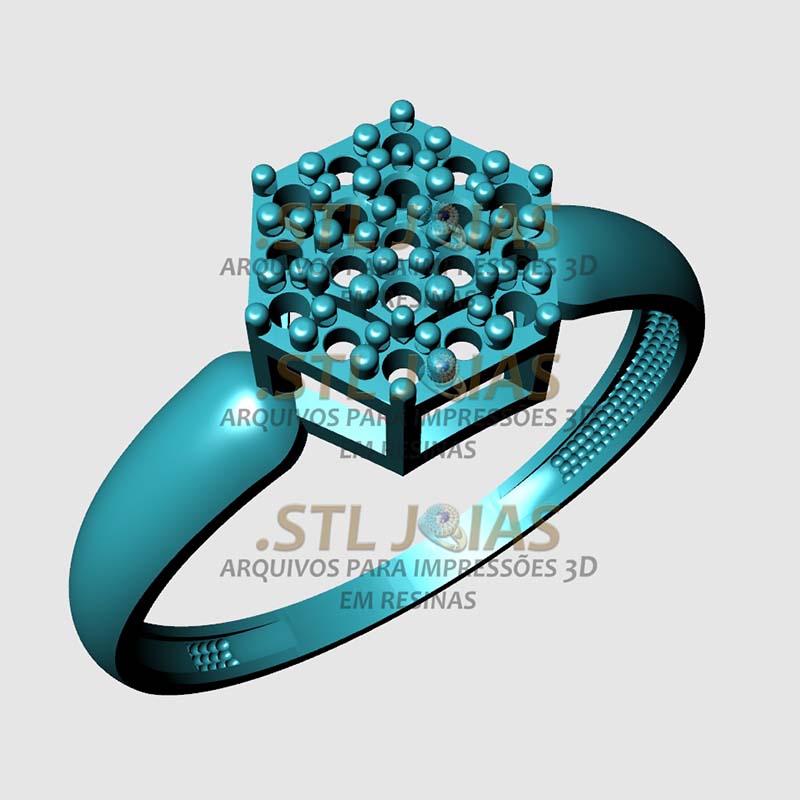 ANEL CHUVEIRO SEXTAVADO LUXO Arquivo para impressão 3D. Formato STL