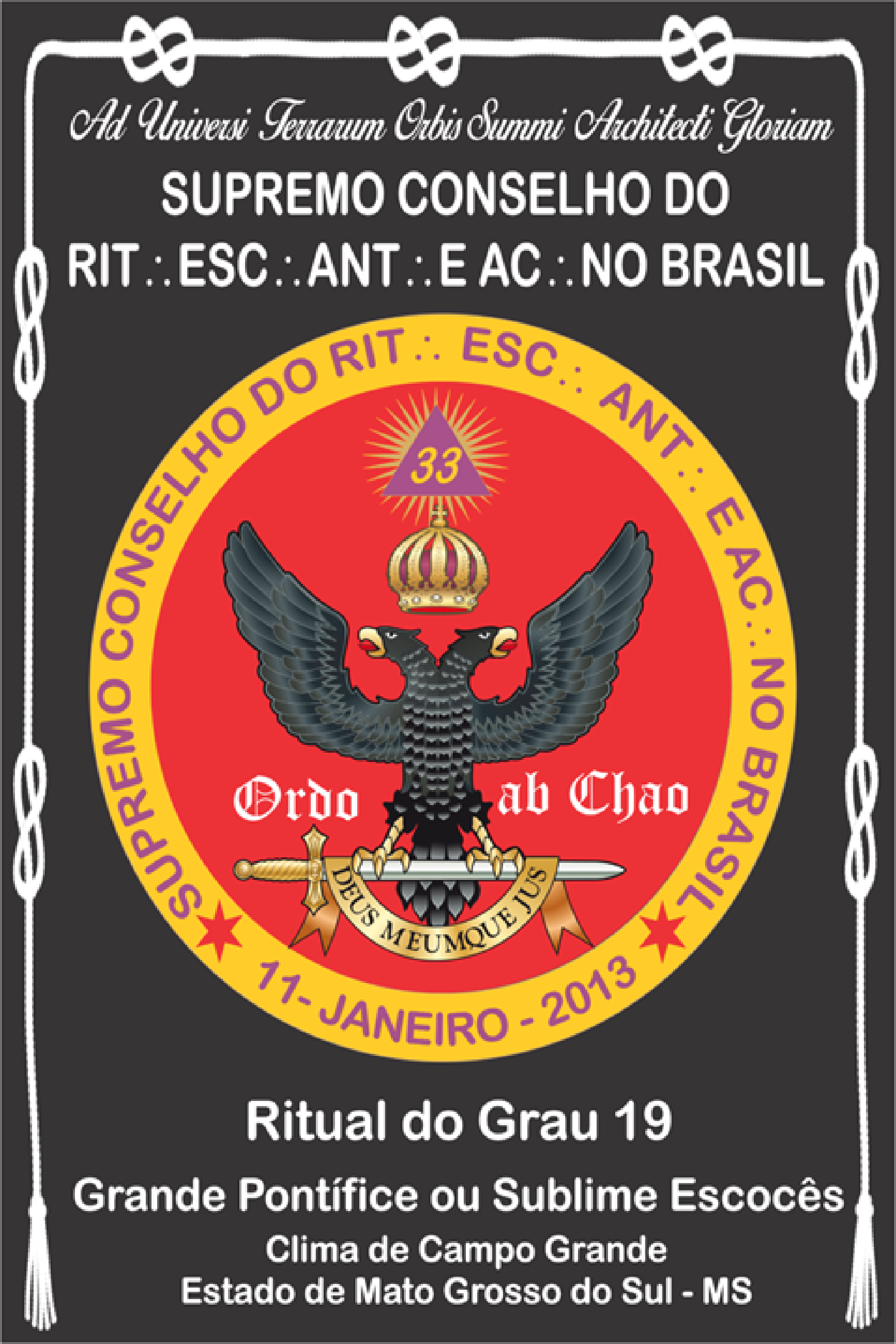 RITUAL DO GRAU 19 GRANDE PONTÍFICE OU SUBLIME ESCOCÊS