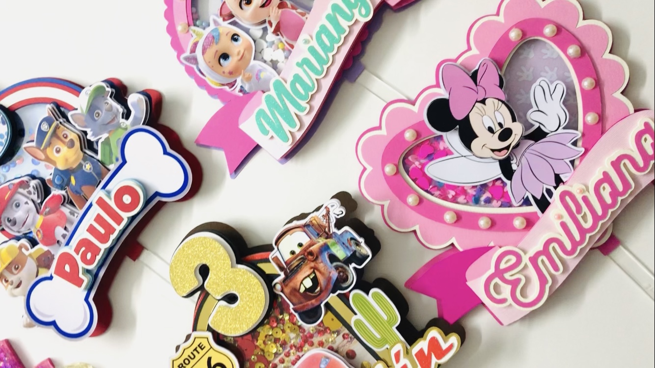 +150 Archivos Cake Toppers para Silhouette - Cricut - Brother o con...