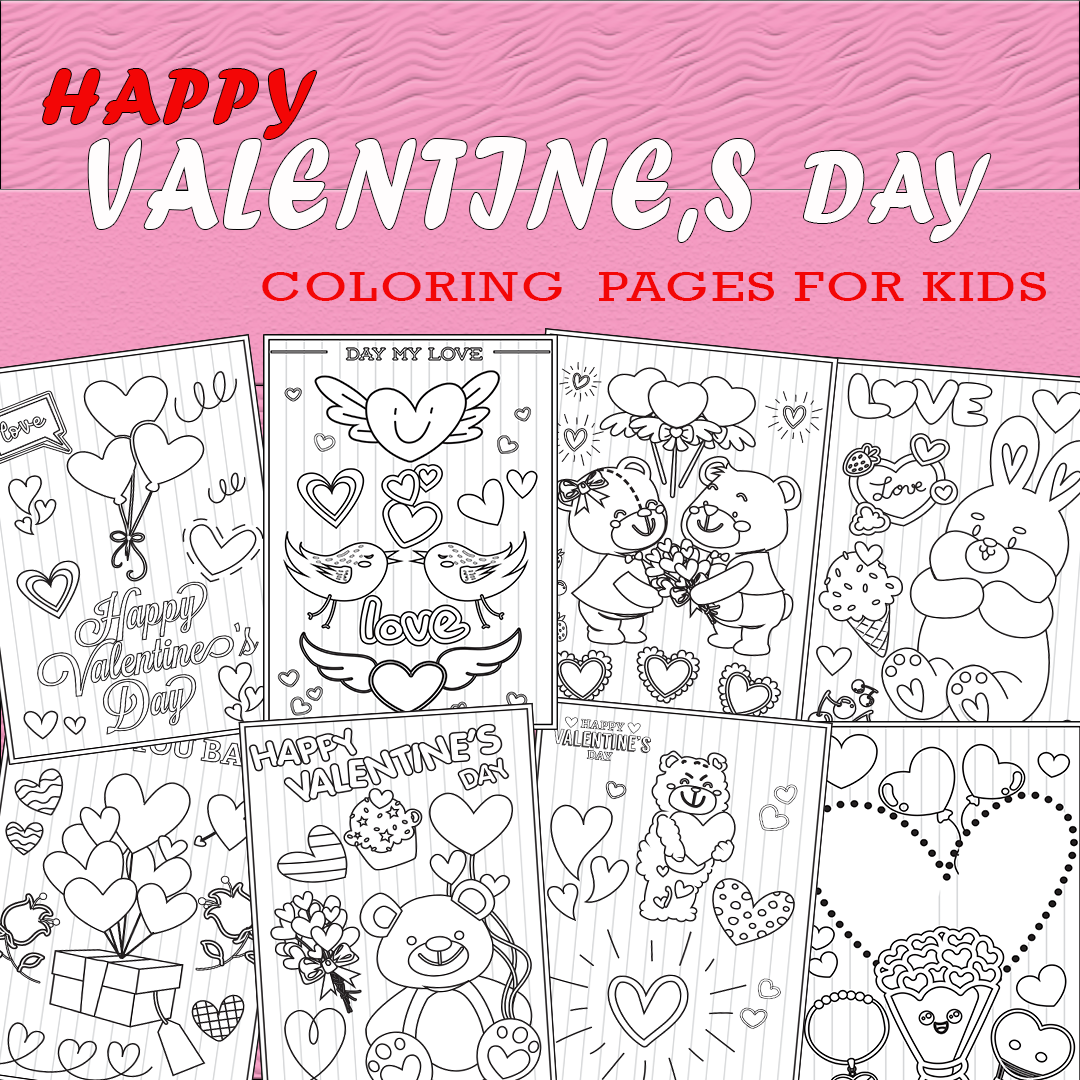 Happy Valentine's Day Coloring Book:Valentine's Day Pages for Kids ...