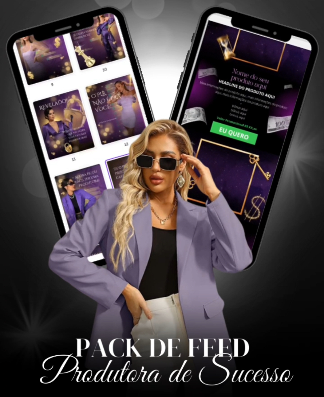 PACK DE FEED PRODUTORA DE SUCESSO PURPLE - Marília Trindade Veras