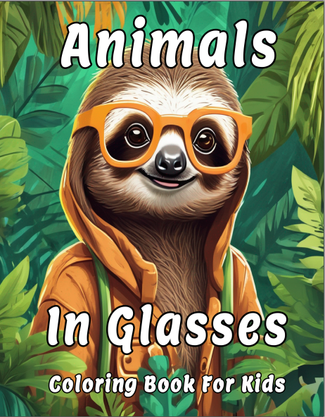 Animals in Glasses Coloring Book for Kids - Digital - Pretty Smart ...
