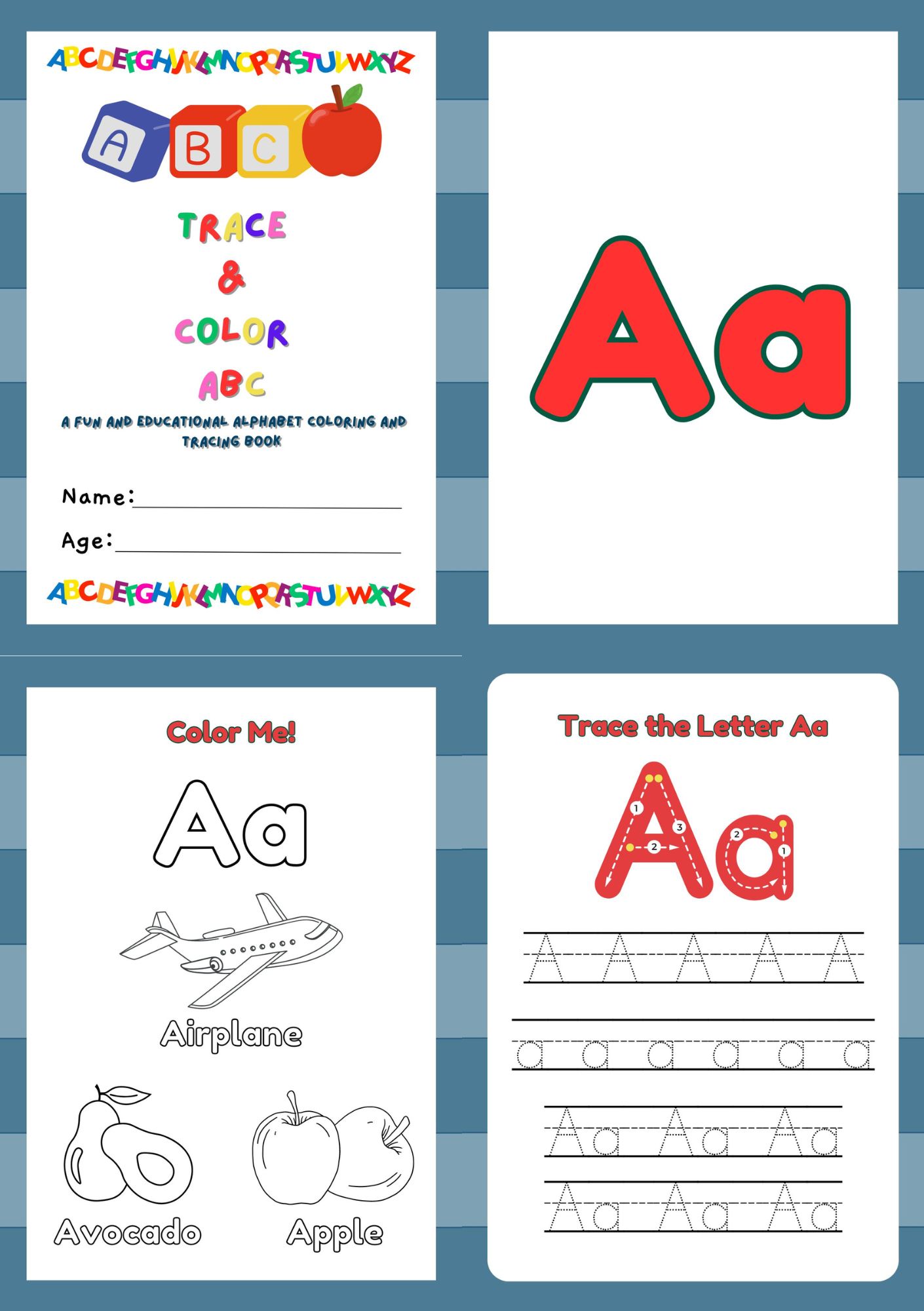 Trace and Color ABC Book (80 pages)