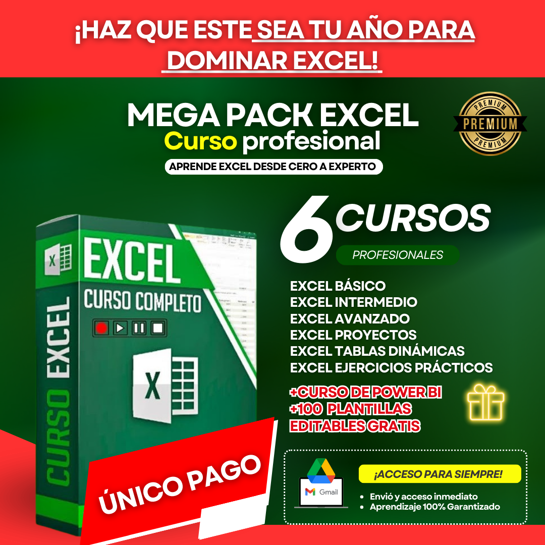Mega pack Excel- Aprende Excel desde cero a experto