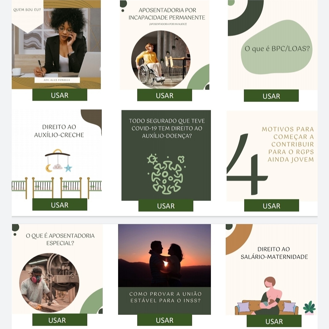 CANVA PACK - 20 POSTS EDITÁVEIS COM IDEIAS DE CONTEÚDO JURÍDICO PARA ADVOGADOS