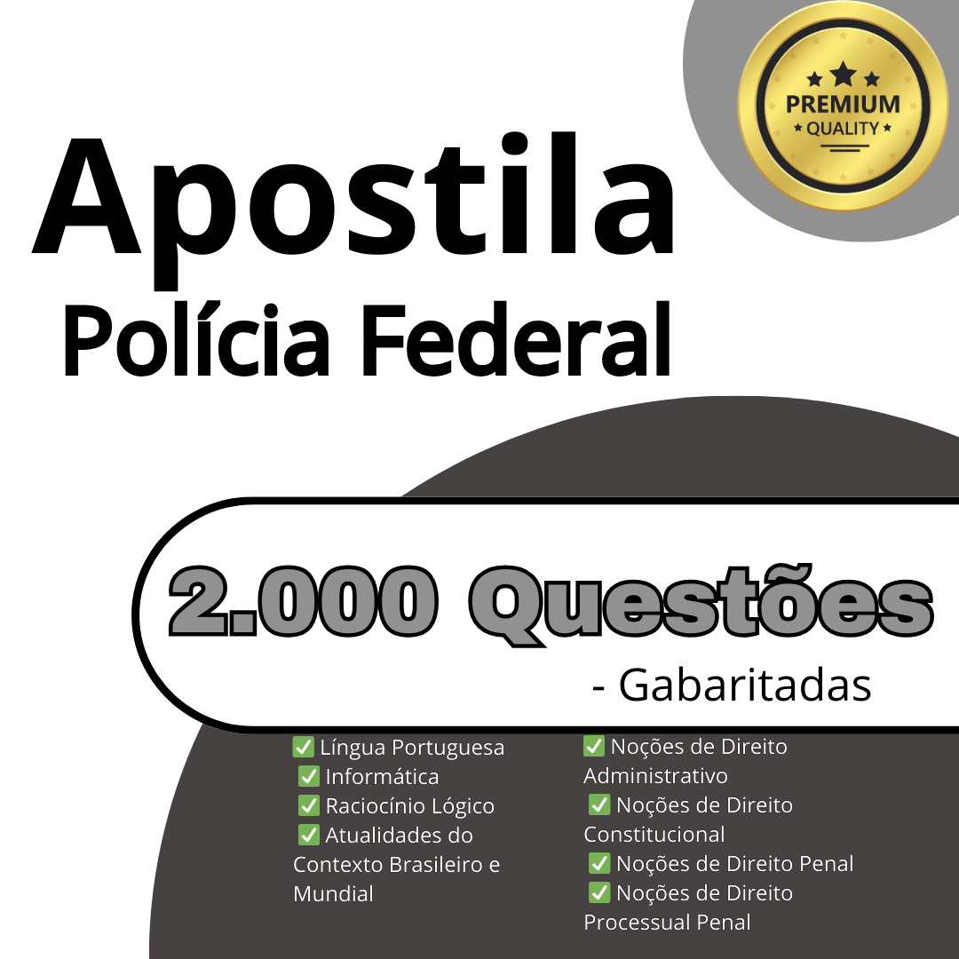 Apostila com 2.000 Questões para Polícia Federal - Gabaritadas - bl...