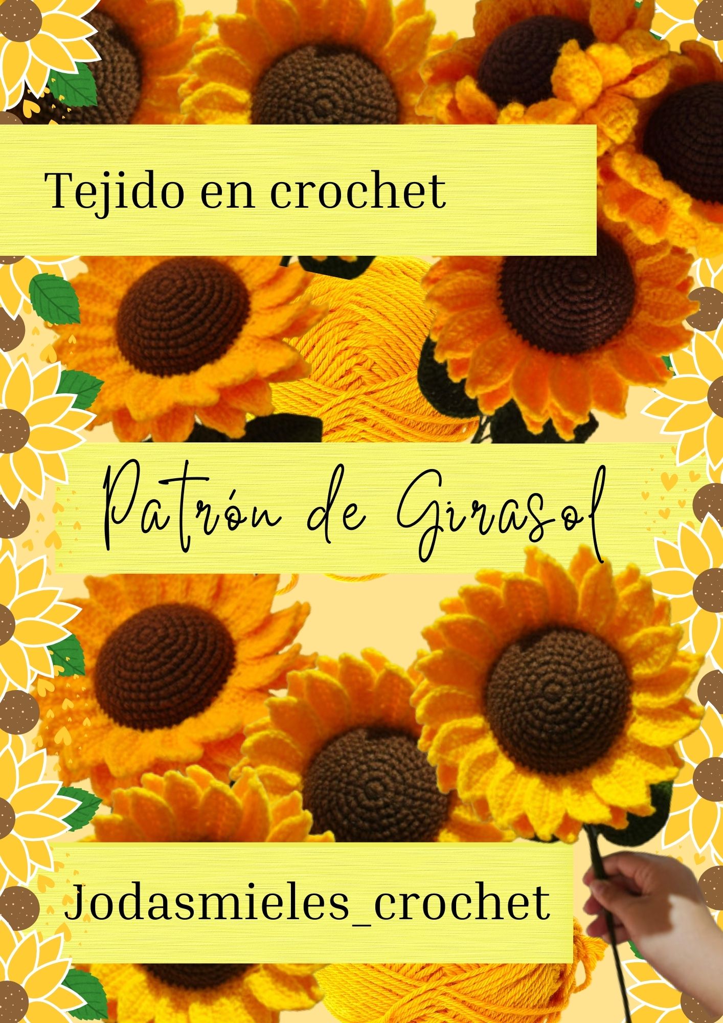 Patrón Girasol tejido a crochet