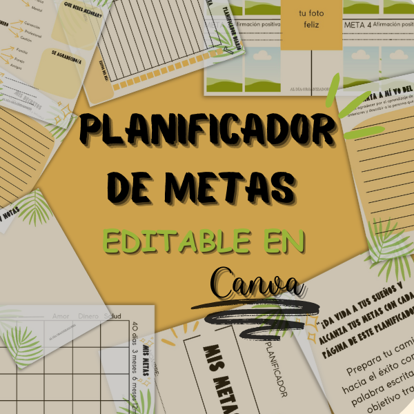 Planificador de Metas Editable en Canva - Sol Moreno ulloque | Hotmart