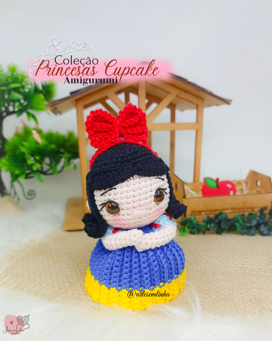 Princesas cupcake Amigurumi - Branca de Neve - danielle celi victor...