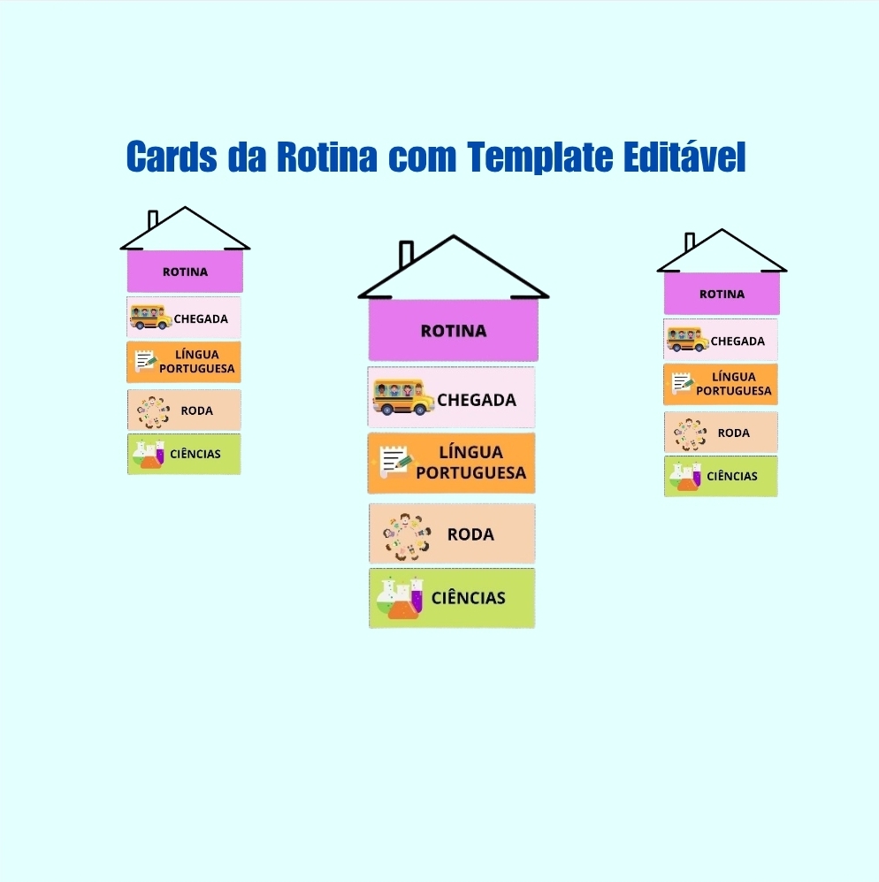 CARDS DA ROTINA ESCOLAR COM TEMPLATE EDITÁVEL - Gisele Costa Pedago...